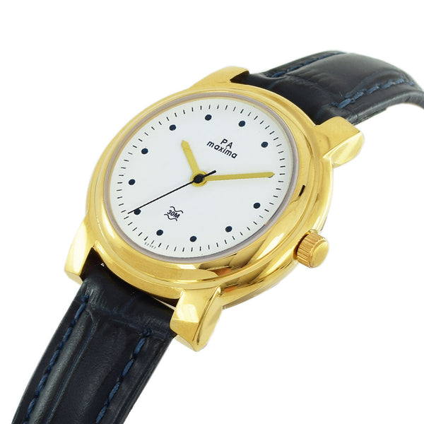 Maxima GOLD Women White Dial Analogue Watch - 57582LMLY