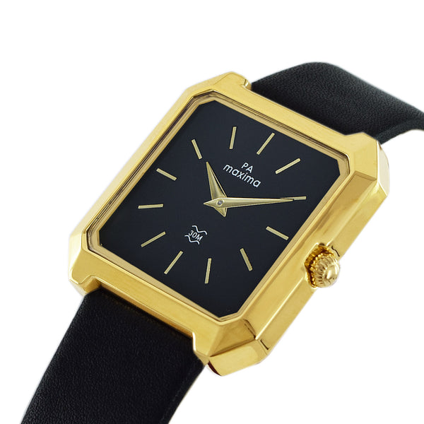 Maxima GOLD Women Black Dial Analogue Watch - 58191LMLY