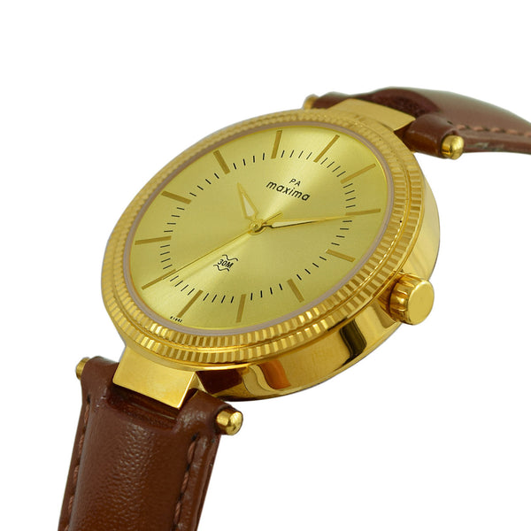 Maxima GOLD Women Gold Dial Analogue Watch - 61982LMLY