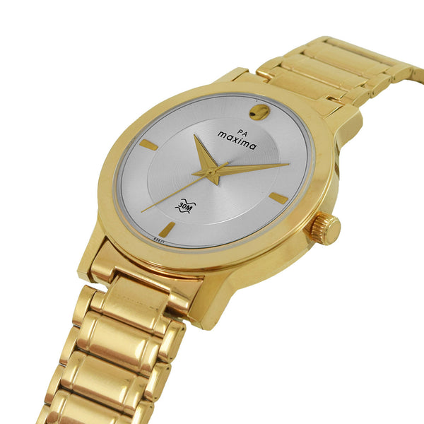 Maxima GOLD Women Silver Dial Analogue Watch - 65621CMLY