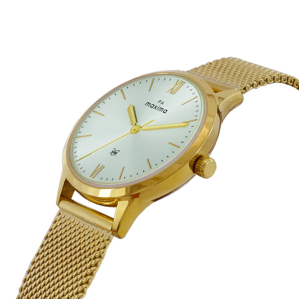 Maxima GOLD Women Silver Dial Analogue Watch - 66501CMLY