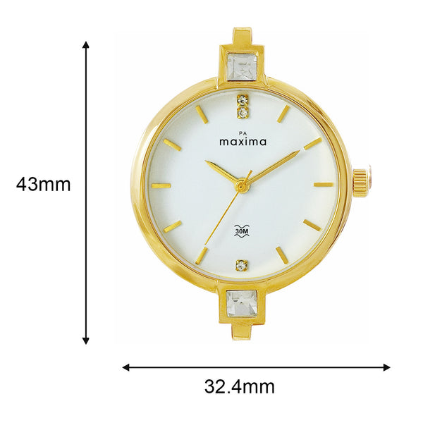Maxima GOLD Women White Dial Analogue Watch - 68842BMLY