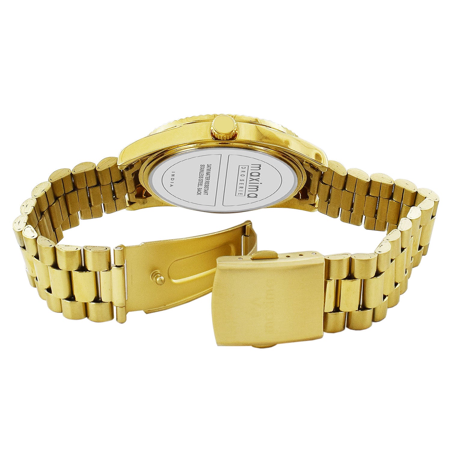 Maxima GOLD Men Gold Dial Analogue Watch - 69100CMGY