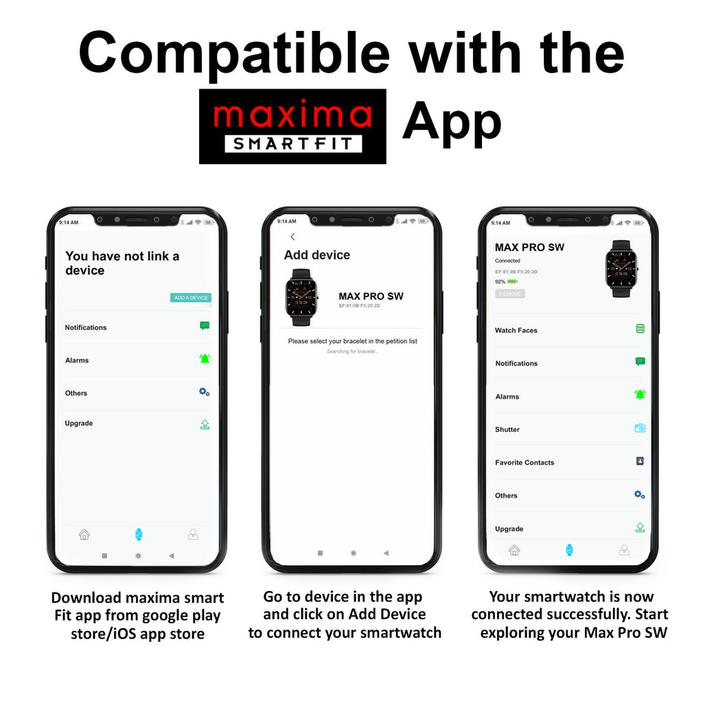 Maxima Max Pro Shogun Smartwatch with 1.85" Pure HD Display
